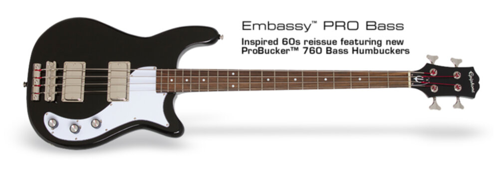 EPIPHONE EMBASSY PRO Bass Ébène - 399,00€ - La musique au meilleur prix ...